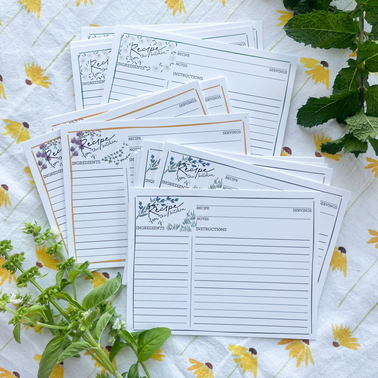 Recipe Cards With Watercolor Florals – Grace Anne Byrd Designs