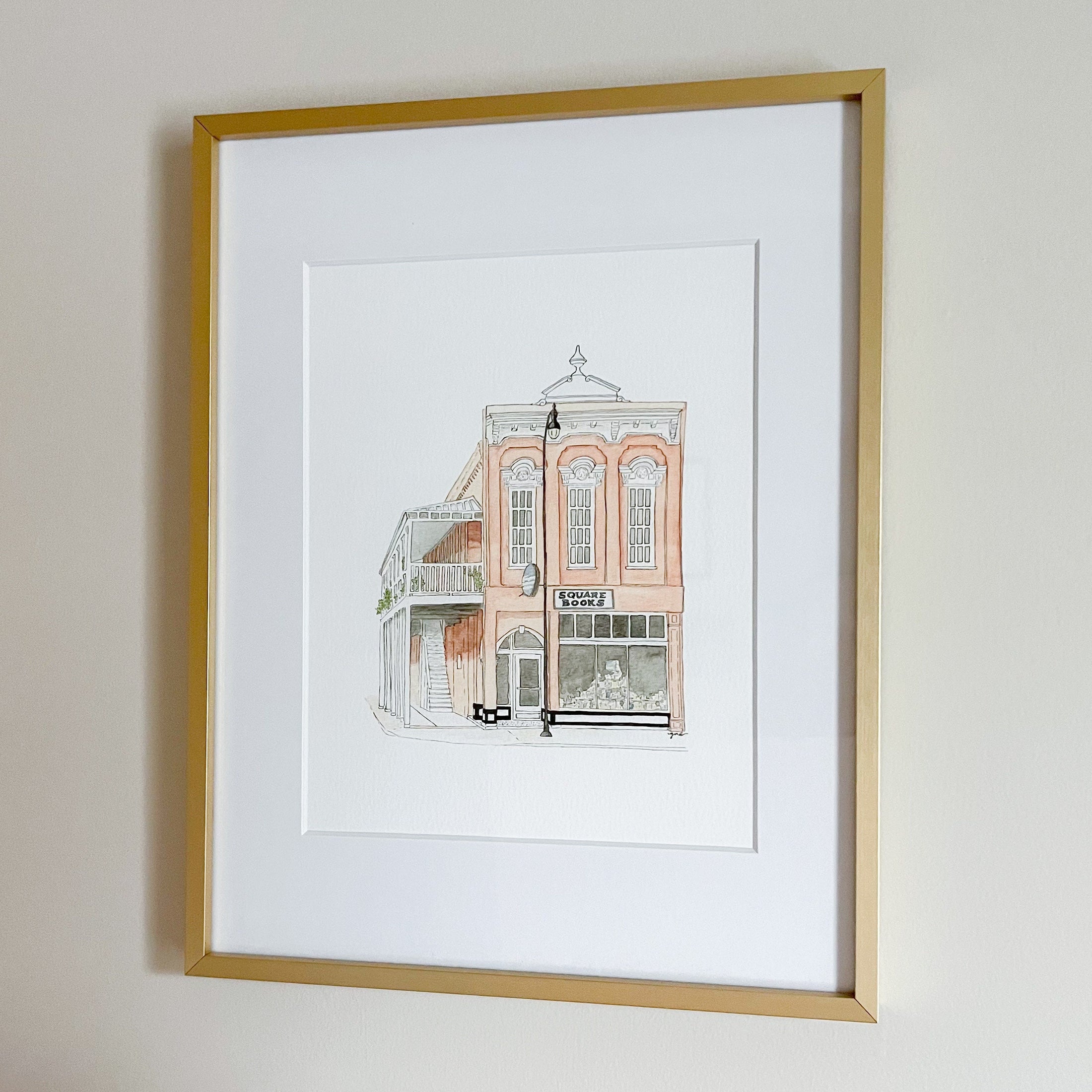 Square Books Oxford Watercolor Print – Grace Anne Byrd Designs