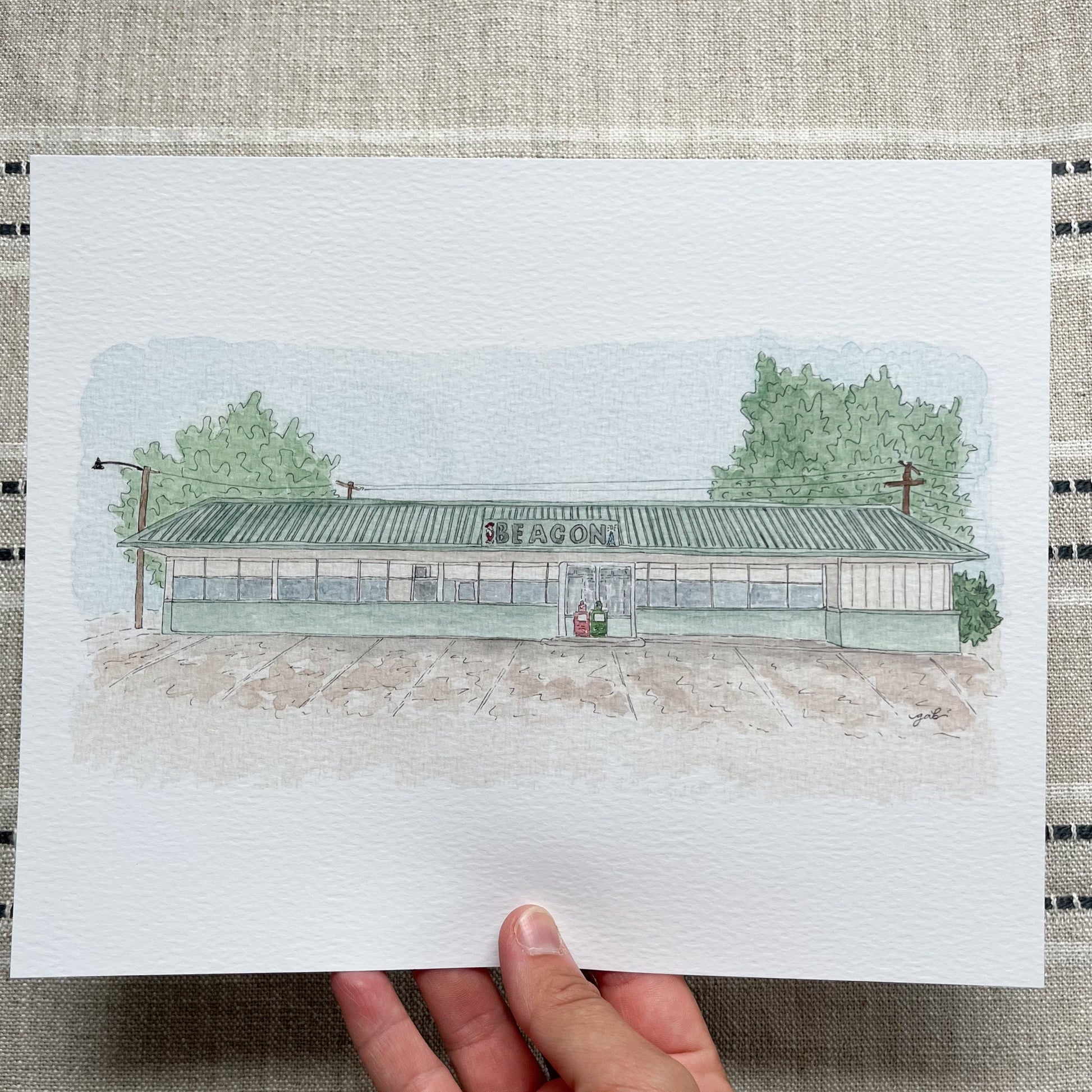 The Beacon Oxford Watercolor Print – Grace Anne Byrd Designs